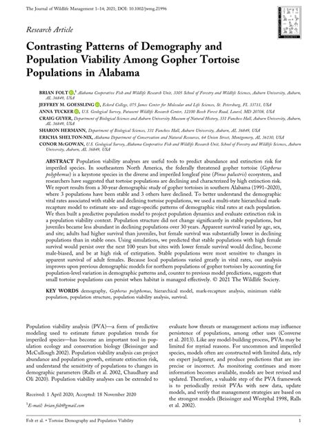 Pdf Contrasting Patterns Of Demography And Population Viability Among
