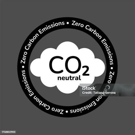 제로 탄소 배출 라벨 표시 스티커 벡터 일러스트 레이 션 Co2 배출 감소 탄소 발자국 제로 Co2 중립 개념 지구 온난화 대기