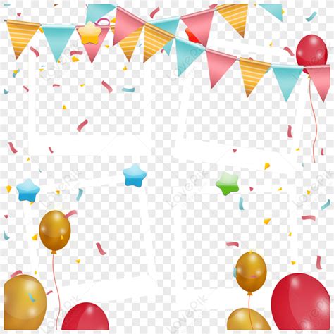 폴라로이드 생일 일러스트 사진 종이 풍선 테두리포스터화려한 Png 일러스트 무료 다운로드 Lovepik