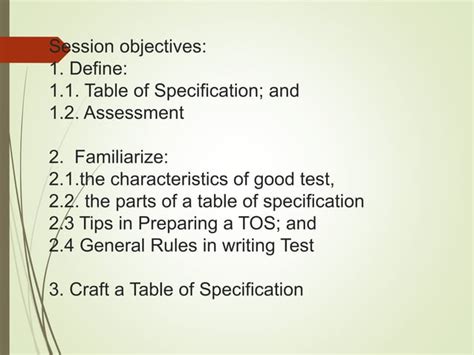 Constructing Table Of Specificationpptx