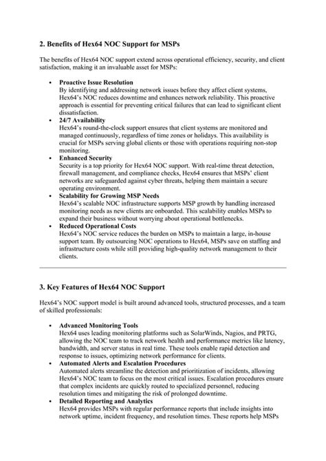Msp Noc Support Seamless Monitoring And Incident Management Pdf