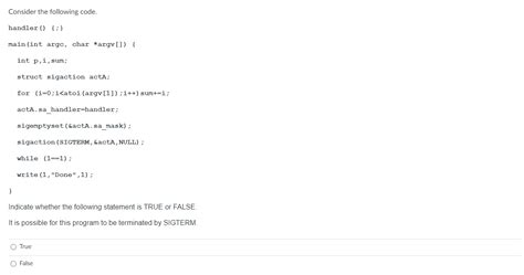 Solved Consider The Following Code Handler Main Int
