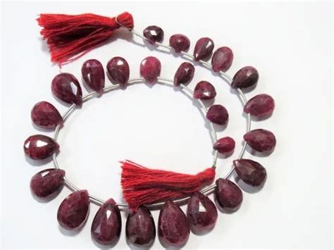 Fuschia Natural Ruby Faceted Briolettes Gemstone Beads Shape Faceted Briolette At Rs 20 Carat