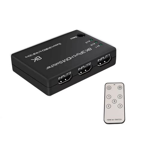 HDMI 2 1 8K60Hz HDR HDMI Switch 3 Ways Input 1 Output With Remote