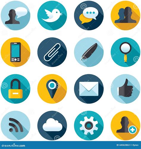 Flat Web Icons Stock Vector Illustration Of Feather