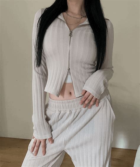 골지 투웨이 집업 2col 에이블리