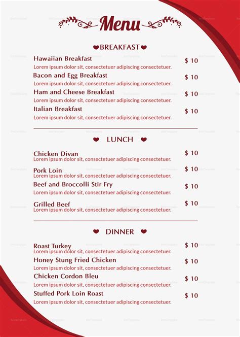 Fantastic Word Document Menu Template Menu Design Template Menu Template Menu Design