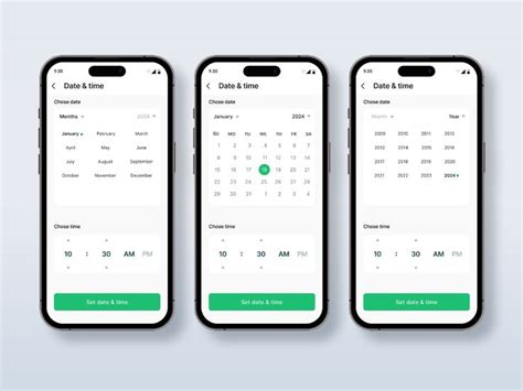 Set Time And Date With This Mobile App UI Design