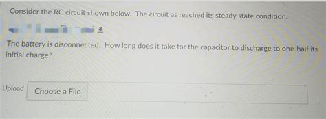 Solved Consider The RC Circuit Shown Below The Circuit As Chegg