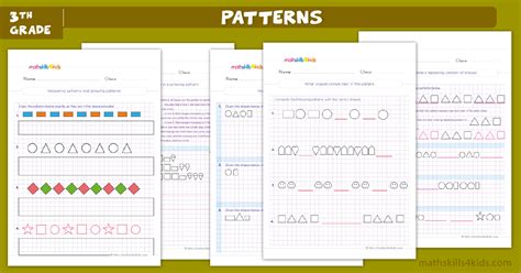 Patterns Worksheets For Grade 3 Shapes And Sequences Practice Worksheets Library