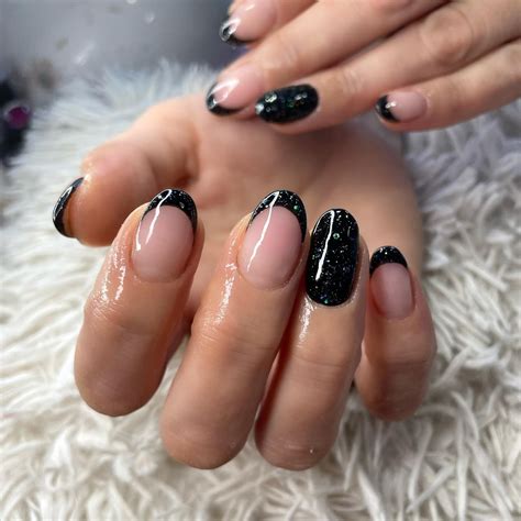 33 Black Glitter French Tip Nails For Any Occasion Nail Designs Daily