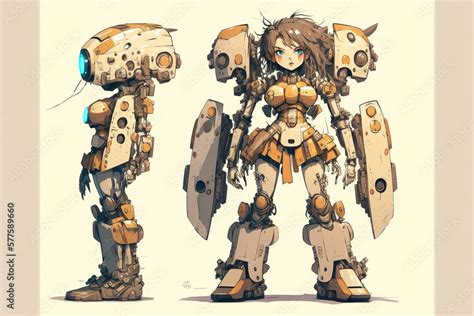 Wondrous Full Body Futuristic Sci Fi Military Humanoid Robot Girl In