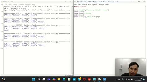 belajar list dalam program python dasar youtube