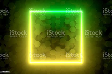 자외선 네온 조명 빈 프레임 육각 형 패턴 배경에 빛나는 터널 문 3d 추상적 인 배경 0명에 대한 스톡 사진 및 기타 이미지