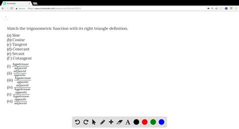 SOLVED Match Each Trigonometric Function With Its Right Triangle Definition A Sine B Cosine