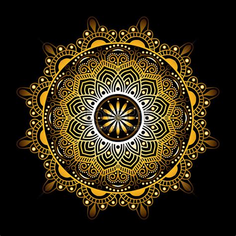 골드 색상의 럭셔리 만다라 장식 디자인 일러스트 무료 다운로드 Lovepik
