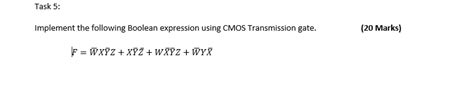 Solved Task 5 Implement The Following Boolean Expression