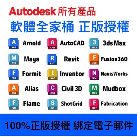 Autodesk正版軟體全家桶訂閱 Autocad Revit 3dmax Maya Civil3d 蝦皮購物