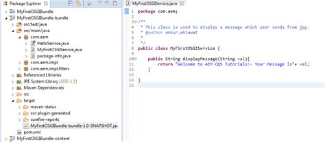 Create Osgi Bundle In Aem Aem Cq5 Tutorials