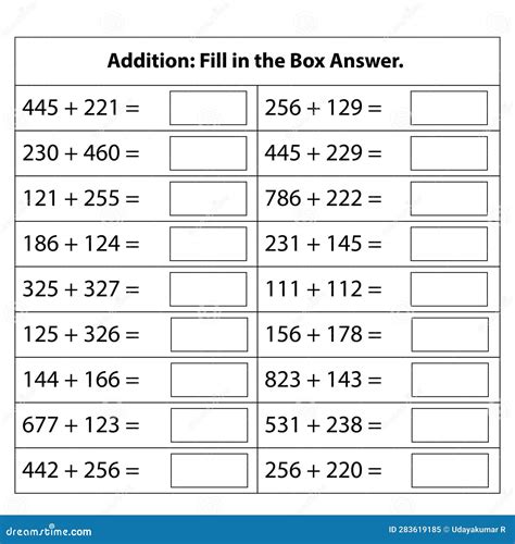 Numbers Addition Math Chart For Addition And Subtraction Operations In School Isolated On White