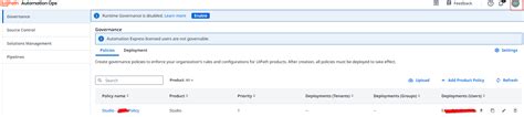 Unable To Deploy Governance Via Automation Ops Automation Ops Uipath Community Forum