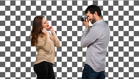 تصویر Png زن و مرد جوان در حال عکاسی فری پیک ایرانی پیک فری وکتور Psd آیکون لایه باز