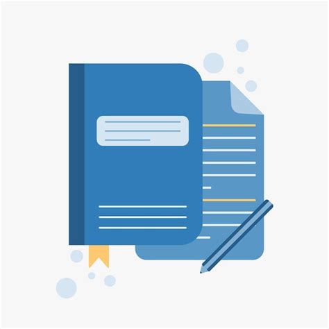 평면 디자인 메모장 흰색 배경에 고립 된 종이 시트 벡터 노트북 및 연필 아이콘입니다 프리미엄 벡터