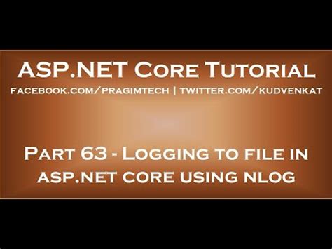 Logging To File In Asp Net Core Using Nlog YouTube