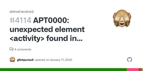 Apt0000 Unexpected Element Found In · Issue 4114 · Dotnetandroid
