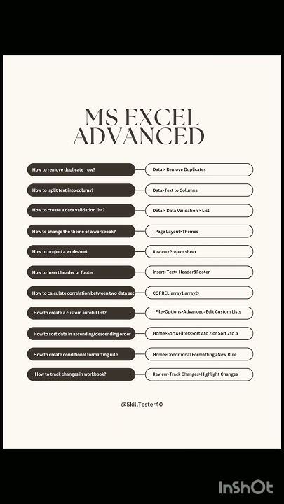 Ms Excel Advanced Tips Youtube
