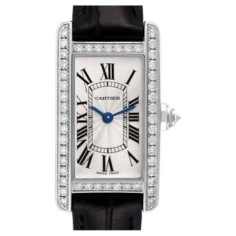 Cartier Ladys White Gold Tank Americaine Wristwatch At 1stdibs