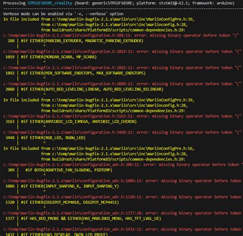 marlin vscode fehler beim build marlin 3d druck forum