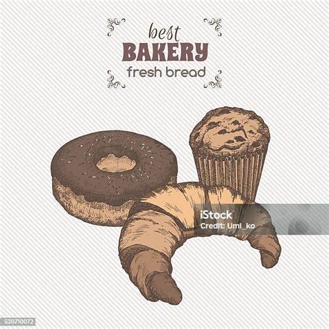 백색과 빈티지 베이커리 형판 머핀 크루아상 도넛 수 있습니다 머핀에 대한 스톡 벡터 아트 및 기타 이미지 머핀 반죽 주식