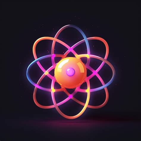 3d Atom Icon Science And Molecular Structure Symbol Isometric Isolated Render Premium Ai