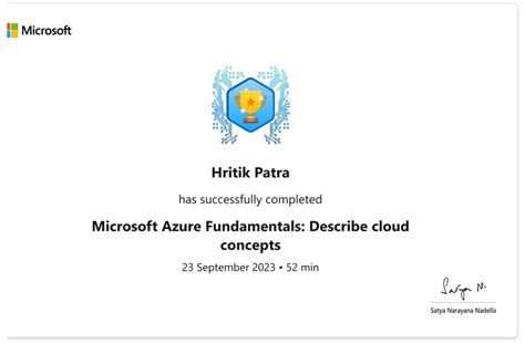 🚀 Excited To Share That Ive Successfully Completed The Microsoft Azure Fundamentals Describe