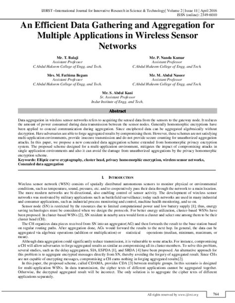 Pdf An Efficient Data Gathering And Aggregation For Multiple