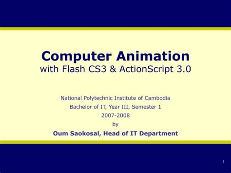 An Introduction To Adobe Flash Cs3 Pptx