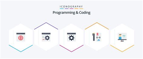 Programming And Coding 25 Flat Icon Pack Including Develop Cloud
