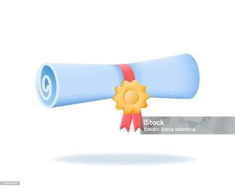 메달이있는 3d 졸업장 또는 인증서 교육 대학 또는 대학 졸업 개념 대학교에 대한 스톡 벡터 아트 및 기타 이미지 대학교 종이 두루마리 3차원 형태 Istock