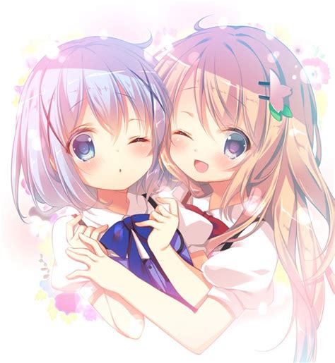 Kafuu Chino And Hoto Cocoa Gochuumon Wa Usagi Desu Ka Drawn By Mitsumomo Mamu Danbooru