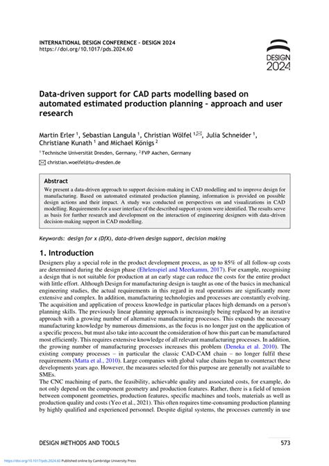 Pdf Data Driven Support For Cad Parts Modelling Based On Automated