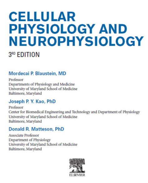 Cellular Physiology And Neurophysiology 3rd Edition Library Lyceum