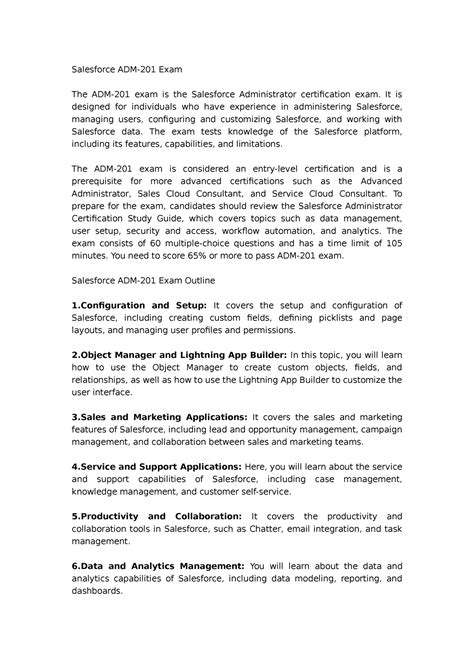 Adm 201 Salesforce Certified Administrator Salesforce Adm 201 Exam The Adm 201 Exam Is The