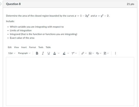 solved determine the area of the closed region bounded by