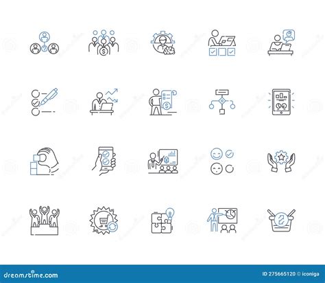 Task Procedure Line Icons Collection Steps Process Method Workflow Checklist Routine