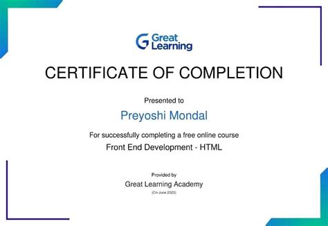 Preyoshi Mondal On Linkedin Html Greatlearning Greatlearningacademy