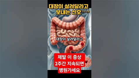 대장이 살려 달라고 보내는 신호 암 전조 증상이니 꼭 병원가세요 Youtube