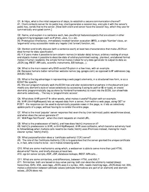 Sample Exam 1 Solution Of Csci 571 Web Technologies Q1 In