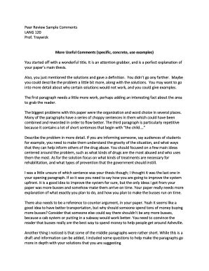 Admission Essay Peer Review Paper Example