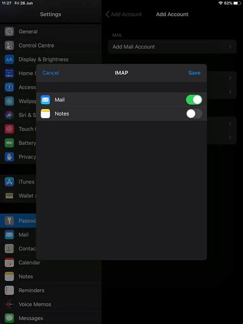 How To Set Up An Imap Email On An Ipad Knowledge Base Olive And Lake
